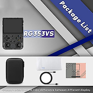 CredevZone RG353VS Handheld Game Console 3.5 inch IPS Retro Hand-held Gaming Consoles Hand Held Video Games Preinstalled with Customized System Multiplayer 5GWF BT4.2 RK3566 64GB Black Transparent