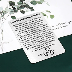 UJIMS Doctor Appreciation Gift To A Wonderful Doctor Wallet Insert Doctor Retirement Gift Thank You Gift Medical Doctor Jewelry (Wonderful Doctor Wallet)