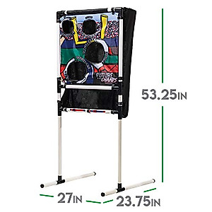 Franklin Sports Kids Football Target Toss with Mini Footballs - Indoor Football Passing Game for Kids - Football Passing Targets, Black