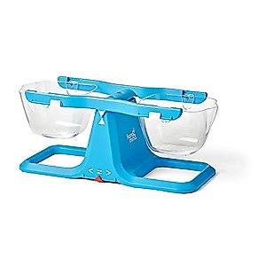 hand2mind Blue Nestable Bucket Balance, Clear Double Bucket Balance Scale for Liquids and Solids, Easy to Assemble Kids Scale, Space Saving Storage Base, Balance Scale for Classroom (Set of 1)