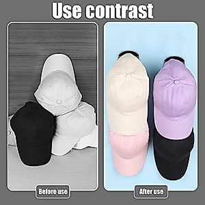 BESARME 12 Pack Hat Hooks for Wall, Strong Hold Hat Hangers, Hat Racks for Baseball Caps, No Drilling, Adhesive Hat Holder Organizer for Door, Closet, Stocking Stuffers Christmas Gift for Men (Black)