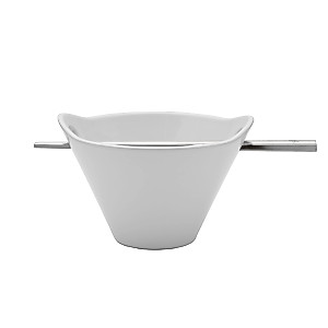 Studio Nova Noodle Bowl and Chopstick Set, 3-Piece, White