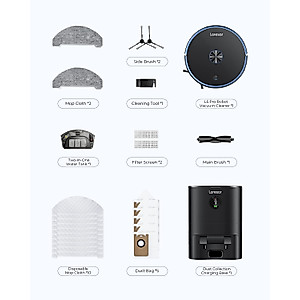 Laresar Robot Vacuum and Mop with Auto Dirt Disposal, Max 3500pa Suction, App Control, Editable Map, Lidar Navigation Smart Mapping, Works with Alexa, L6 Pro Robot Vacuum Cleaner Ideal for Pet Hair