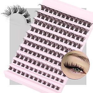 Lash Clusters Natural Wispy Cluster Lashes 8-16mm Wispy Individual Lashes Extensions Natural Look Lashes D Curl Fluffy Cluster Lashes DIY Eyelash Extension by Focipeysa