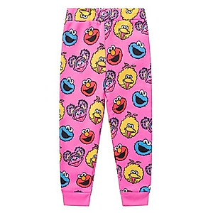 Sesame Street Elmo, Cookie Monster, Big Bird and Abby Cadabby Girls Long Sleeve Shirt and Pants Set for Infant and Toddler