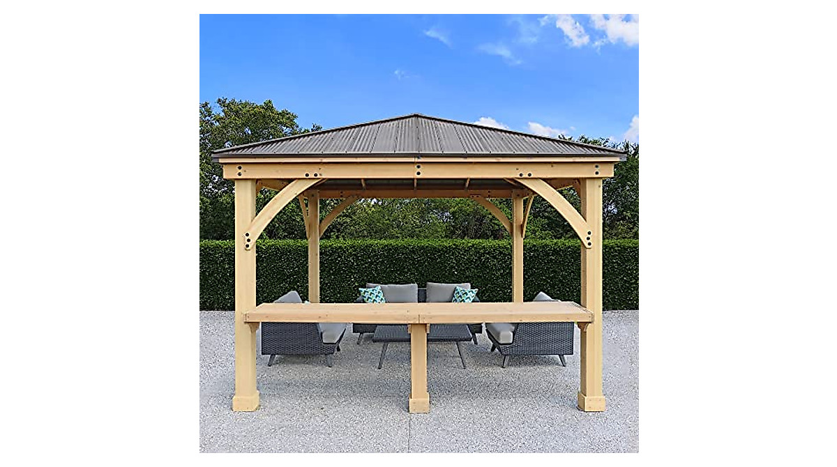 Yardistry 10' Meridian Wood Counter for Gazebos