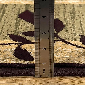 NANAN Anti-Slip Area Rug 5x8 Decorative Throw Rug Roll Wrapped Area Rug Woven Area Rug Non-Shedding Carpet for Laundry Living Room Nursery Bedroom,Brown/Red 5'x8'