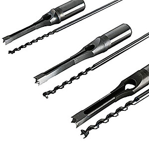 6pcs Square Hole Mortise Chisel Drill Bit Tools, 5/8" 9/16" 1/2" 3/8" 5/16" 1/4" HSS Woodworking Hole Saw Mortising Chisel Drill Bit Set, Different Sizes
