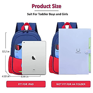 POWOFUN Kids Toddler Preschool Travel Backpack Cool Cute Cartoon Waterproof Daypack (Dinosaur Red)