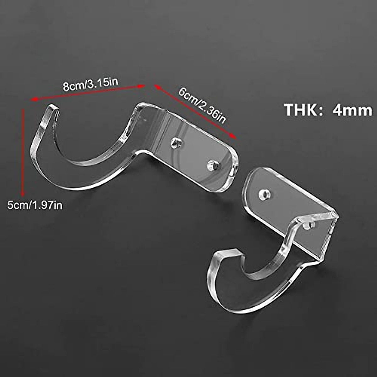 Lightsaber Rack Wall-Mounted Lightsaber Rack Transparent Acrylic Light Saber Display Holder for Force FX Lightsabers (1 pair transparent)