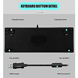 Four Steps Six Row Suspension 87 Keys Gaming Keyboard