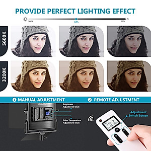 Neewer 2 Packs Advanced 2.4G 660 LED Video Light Photography Lighting Kit with Bag, Dimmable Bi-Color LED Panel with 2.4G Wireless Remote, LCD Screen and Light Stand for Portrait Product Photography