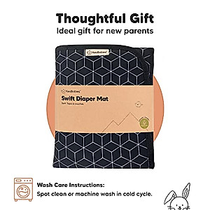 Portable Diaper Changing Pad - Waterproof Foldable Baby Changing Mat - Travel Diaper Change Mat - Lightweight Changing Pads for Baby - Baby Changer - Machine Washable (Black Geo)