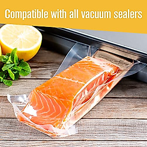 Houseables Vacuum Sealer Bags, Food Saver Rolls, Sous Vide Seal Bag, 11 Inch x 50 Ft, 2 Pack, Heavy Duty, Vaccum Sealed Roll, For Meal Storage, Vac Sealing Machine, Freezer, Reusable, Resealable