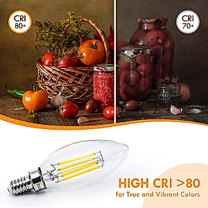 LEDIKON 12 Pack Dimmable E12 LED Candelabra Bulbs 60W Equivalent,2700K Soft Warm White Chandelier Light Bulbs,6W 530 Lumens Candle Light Bulbs for Chandelier Ceiling Fans