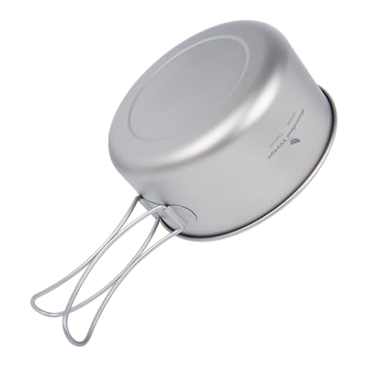 iBasingo Titanium Cookware Camping 1000ml Pot 500ml Pan Set with Folding Handle Outdoor Cooking Bowls Ultralight Picnic Hiking Backpacking Tableware for 1 Person Ti2042C