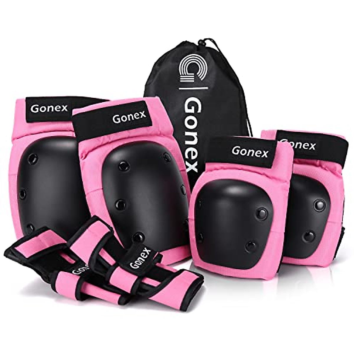 Gonex Roller Skate for Kids L Size with 6 in 1 Protective Gear for Youth/Adult Pink - M Size