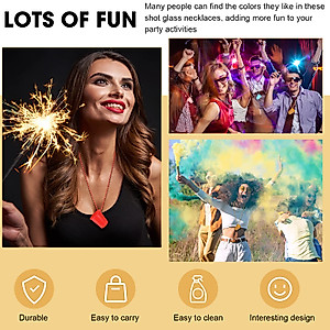 48 Pieces Shot Glass on Necklace Plastic Shot Necklace Cup Bachelorette Shot Glass Necklace Beaded Bride and Groom Supplies for Birthday Wedding Festival Parade Party Favor, 8 Colors