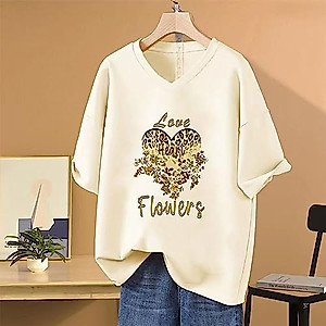 Leopard Iron On Transfers Patches Retro Heart Iron On Decals Love Patches for Clothes Rub On Transfer Stickers for Clothes T-Shirt Jacket Jeans Pants Handbag Washable DIY Decorations 6 Sheets