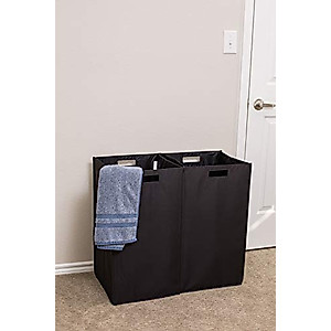 Internet's Best Collapsible Laundry Hamper - Set of 2 - Dirty Clothes Sorter with Handles - Magnetic Side - Easy Storage - Folding - Black
