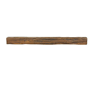 AZ Faux High-Density Polyurethane Faux Fireplace Mantel for Interior Decor | Lightweight Rustic Floating Wood Beam with Mounting Strip and Touch-Up Kit | Old English | 48" L x 4" W x 4" H | Burnished