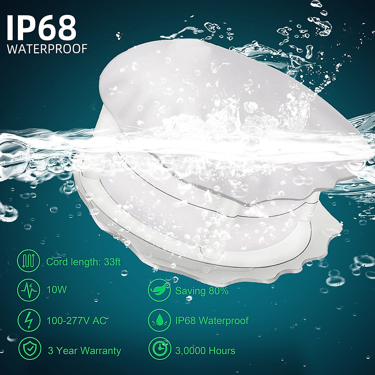 SEURON Magnetic Pool Wall Light, 1400 Lumens Color Changing Underwater Lighting with Remote Control, IP68 Waterproof, Magnetic Pool Light for Intex Above Ground Pools