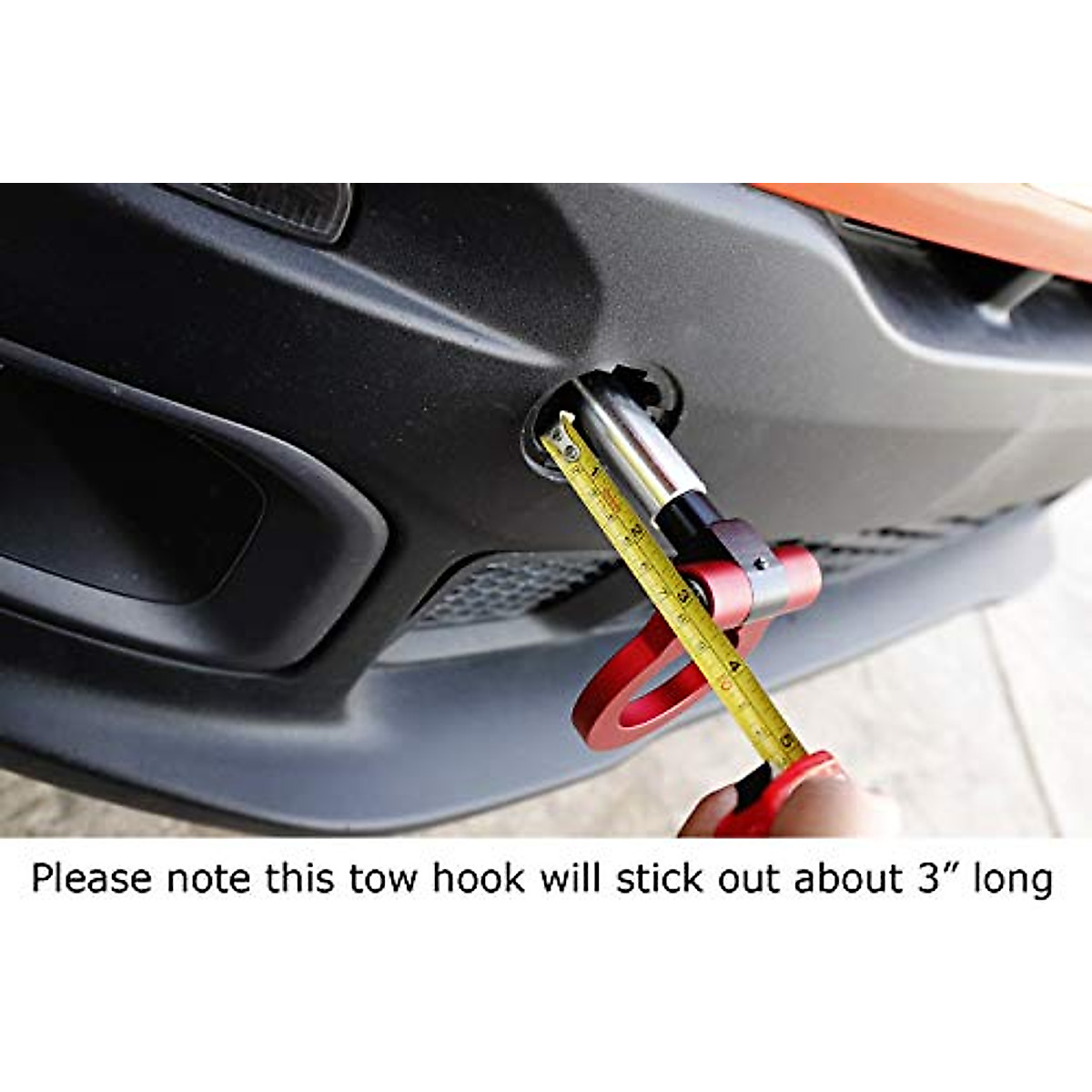 iJDMTOY Red Track Racing Style Tow Hook Ring Compatible With Jeep 2015-up Renegade Latitude, Sport, Limited models (Except Trailhawk), Made of Lightweight Aluminum