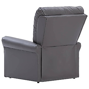 YPWRENH Sofa Chair Leisure Chair Reclining Chair Gray Faux Leather for Living Room, Dining Room, Conference Room, Waiting Room