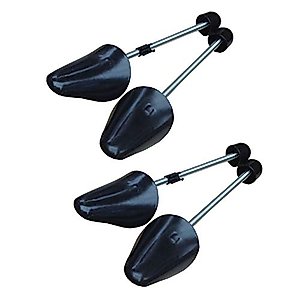 Bamboopack 2 Pairs Practical Adjustable Length Men Shoe Tree Stretcher Shoe Boot Shoe Shaper Support Holder(Black)