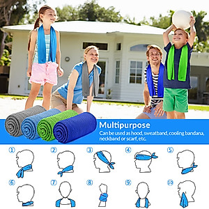 ExTowel Excellent Cooling Towels Neck and Face,(40" x 12") Bulk Ice Towel,Soft Breathable Cooling Towels for Hot Weather,Athletes,Yoga,Gym,Workout,Sports,Camping,Microfiber Cold Towels 4pack