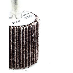 Benchmark Abrasives Aluminum Oxide 1 Inch Flap Wheel - 1” Length 1/4" Shank Mounted Sander for Deburring, Sanding, Grinding, Paint Removal - Polishing Wheel for Drill & Grinder (10 Pack) - 60 Grit