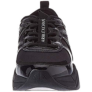 A｜X ARMANI EXCHANGE Women's AX Logo Streetwear Sneaker, Black, 8.5