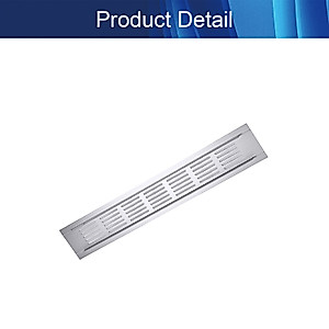 Aicosineg Air Vents Aluminum Alloy Air Vents Small Rectangle Air Grilles Square Ventilation Grilles Louvered Grill Cover for Walls Ceilings Kitchen Sink Wardrobe Shoes Cabinets Silver 11.81x1.97in
