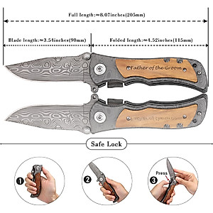 Father of the Groom Wedding Gifts from Groom Bride, Wedding Pocket Knife Gift for Father of the Groom from Son Daughter, Thank You Gift for Father of the Groom on My Wedding Day