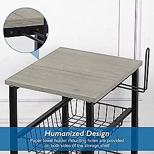 Small Bathroom Shelves, Floor Storage Cabinet with 2 Drawers, Narrow Towel Rack Organizer 4 Tiers, Modern Bathroom Storage Tower Cabinet with Tissue Bar, Standing Units Shelf for Laundry Living Room