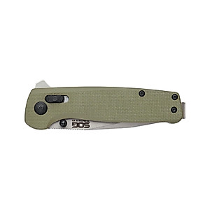 SOG Terminus XR G10 Daily Carry Rugged EDC Ambidextrous Pocket Folding Knife | G10 Handle | Wear-Resistant D2 Steel Blade, Olive Drab, Clam Pack
