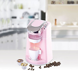 Battery Operated Gourmet Kitchen APPLIANCES (Child Size) has Pink & White Coffee Maker w Coffee PODS, Mix Master and Blender