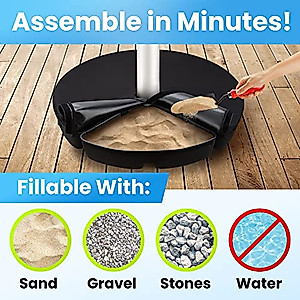 Rhino BaseMate EVA Material - Patio Umbrella Base Weights up to 200 Lb. | for Cantilever Umbrella, Regular Umbrella, or Any Offset Umbrella Base | 4-Part, 900D Heavy-Duty, All-Weather (Round)