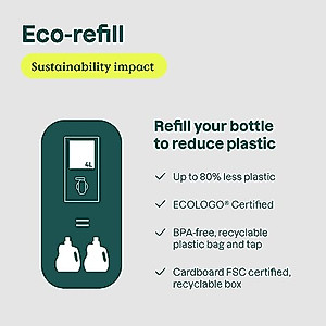 ATTITUDE Laundry Detergent, EWG Verified, Plant and Mineral-Based Formula, HE Compatible, Vegan and Cruelty-free Household Products, Wildflowers, Bulk Refill, 160 Loads, 135.26 Fl Oz