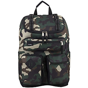 FUEL Travel Laptop Hiking Backpack Carry On Airline Approved Luggage Bag Carry On Large Backpack, Hunter Green Camo