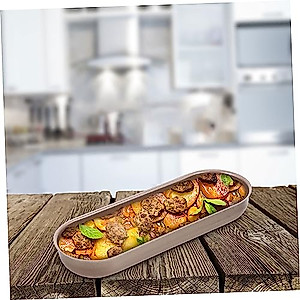 SOLUSTRE 3pcs Bread Mold Oven Roasting Pan Bread Loaf Pan French Pan Bratwurst Hot Dog Food Supplement Hot Dog Baking Mold Bread Baking Pan Bread Baking Mold Frying Pan Golden Steel