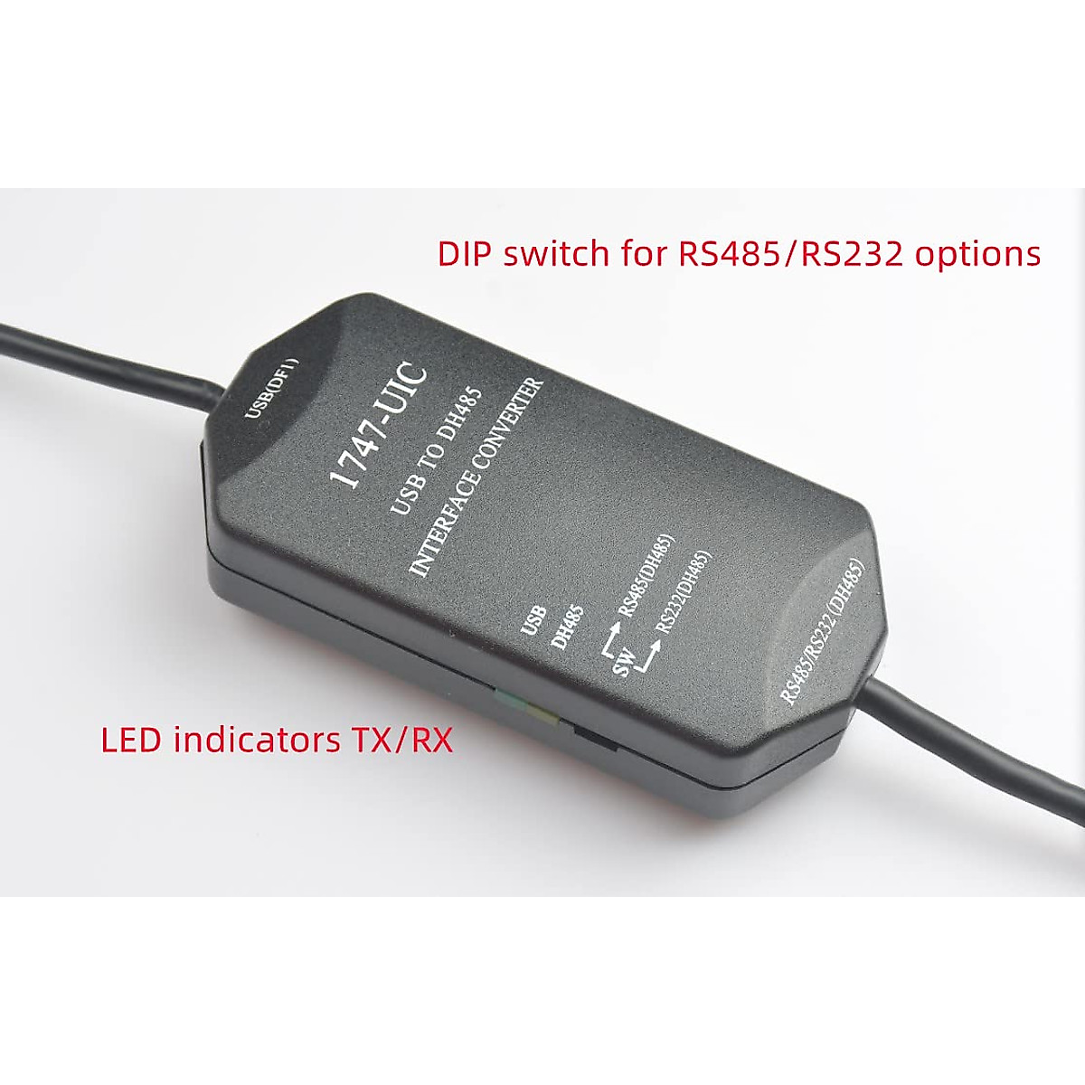 1747-UIC Programming Cable for AB PLC SLC5/01/02/03/05 and Micrologix 1000 Series, USB to DH485/RS485/RS232, for Allen Bradley 1747-UIC Repalcement