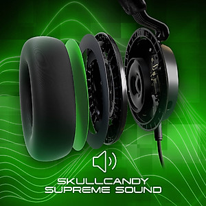 Skullcandy SLYR Multi-Platform Over-Ear Wired Gaming Headset, Works with Xbox Playstation and PC - Green