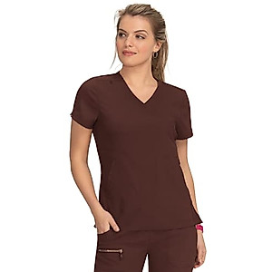 KOI Lite 316L Women's Philosophy Limited Edition Scrub Top Brown Taupe M
