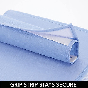 mDesign Soft Fabric Over Closet Rod Hanging Storage Organizer with 7 Shelves and 3 Removable Drawers for Child/Kids Room or Nursery - Herringbone Print - Blue