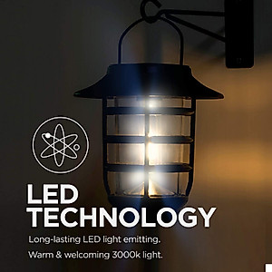 Home Zone Security Solar Decorative Glass Wall Lantern Light No Wiring 6 Set