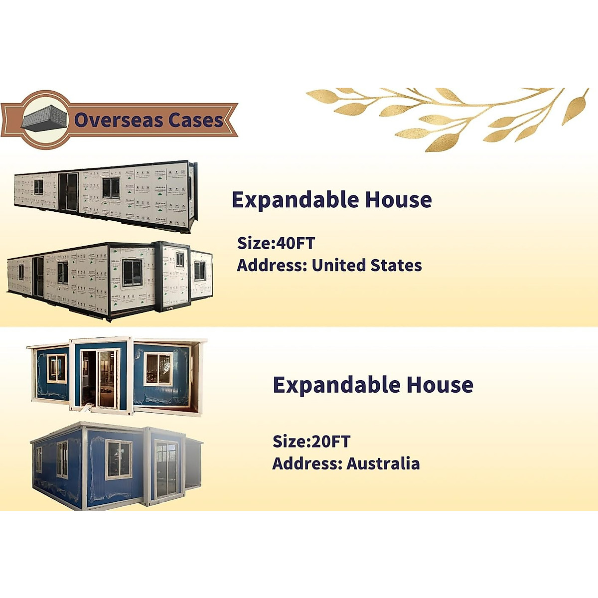 20ft/40ft Modular Cheap Convenient Folding Expandable House 3 Bedrooms and Living Room