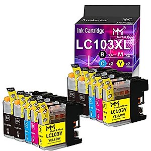 MM MUCH & MORE Compatible Ink Cartridge Replacement for Brother LC103 LC101 LC103XL to use with MFC-J870DW MFC-J6920DW MFC-J6520DW MFC-J450DW MFC-J470DW (10 Pack, 4 Black, 2 Cyan, 2 Magenta, 2 Yellow)
