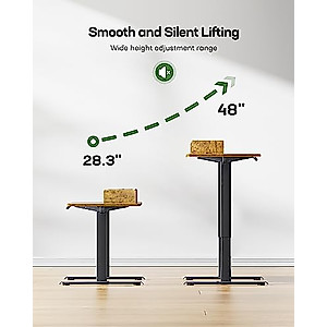Marsail Electric Standing Desk with Dual Drawers, 48 x 24 Inches Height Adjustable Desk with Storage Shelf, Sit Stand Desk with 4 Memory Preset, 2 Storage Hooks, Stand Up Desk for Home Office,Rustic