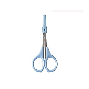 SHINING CROWN 4 Inches Premium Nose Hair Safety Scissors, Safety Blades with Rounded Tip for Trimming Kid's Nails, Facial Hair, Ear Hair, Eyebrow